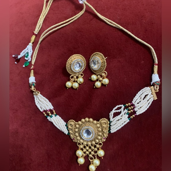 Jewelry | Golden With Pulses Guluband Indian Set | Poshmark